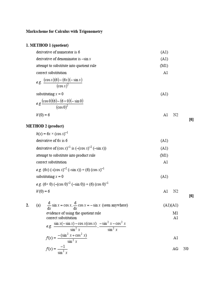 PS Calculus With Trigonometry MS | PDF | Trigonometric Functions | Algebra