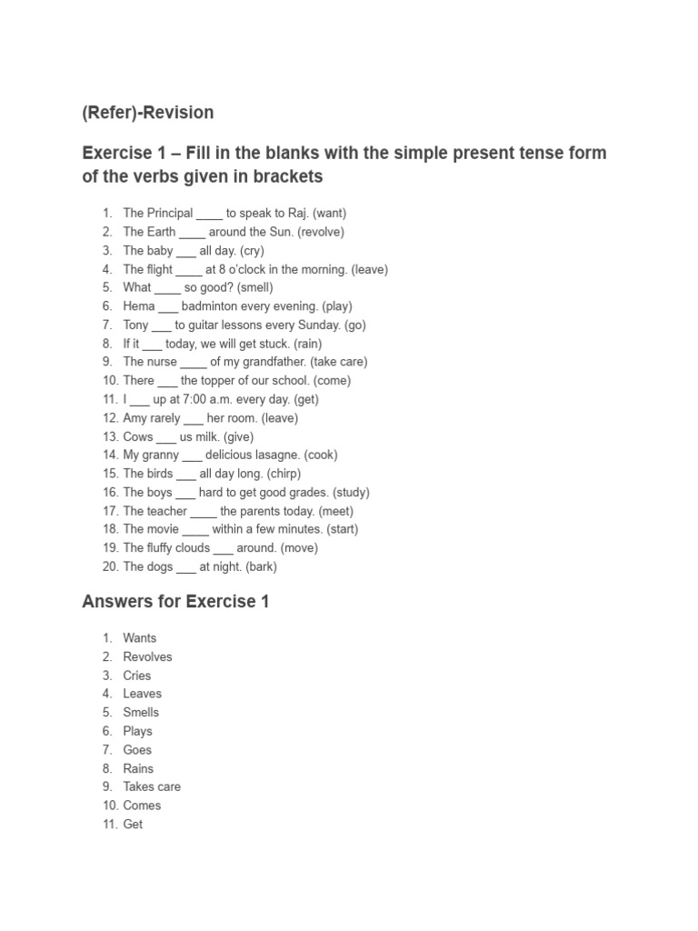 Tenses Refer 2 | PDF | Verb | Adverb