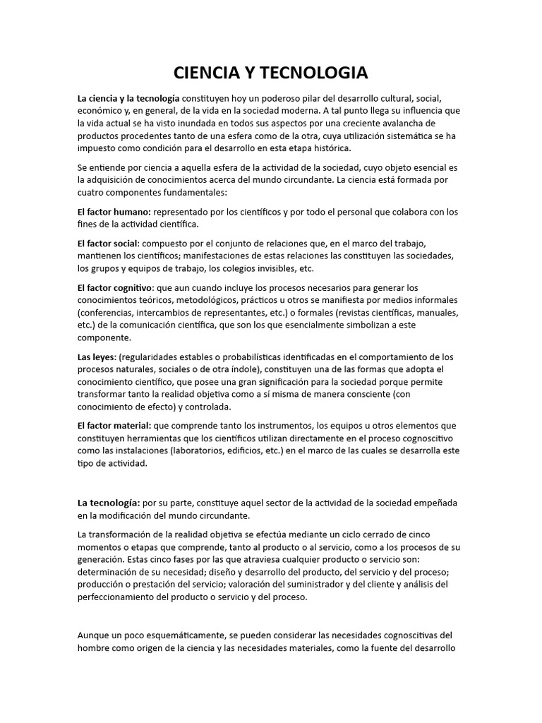 Ciencia y Tecnologia | PDF