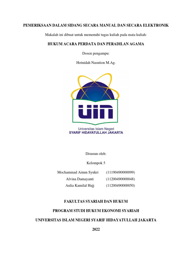 Sidang Elektronik di Pengadilan Agama | PDF