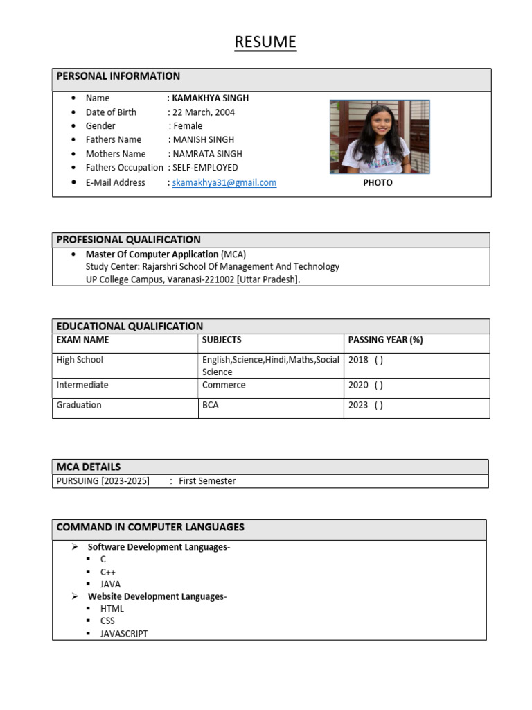 Resume Kamakhya | PDF