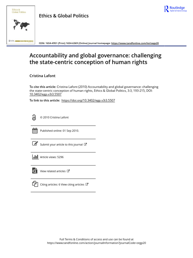 Accountability and Global Governance Challenging The State-Centric ...
