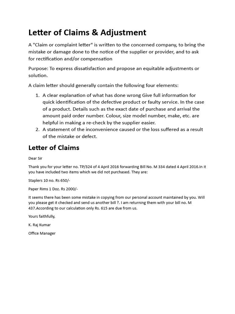 Letter of Claims | PDF | Finance & Money Management