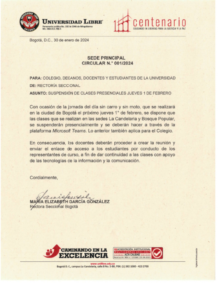 Circular 001 de 2024 | PDF