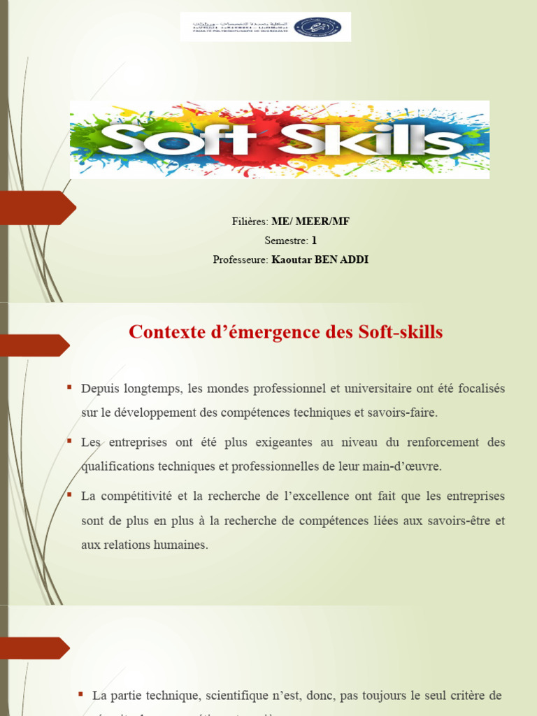 Les Soft Skills | PDF | Savoir-être | Intelligence