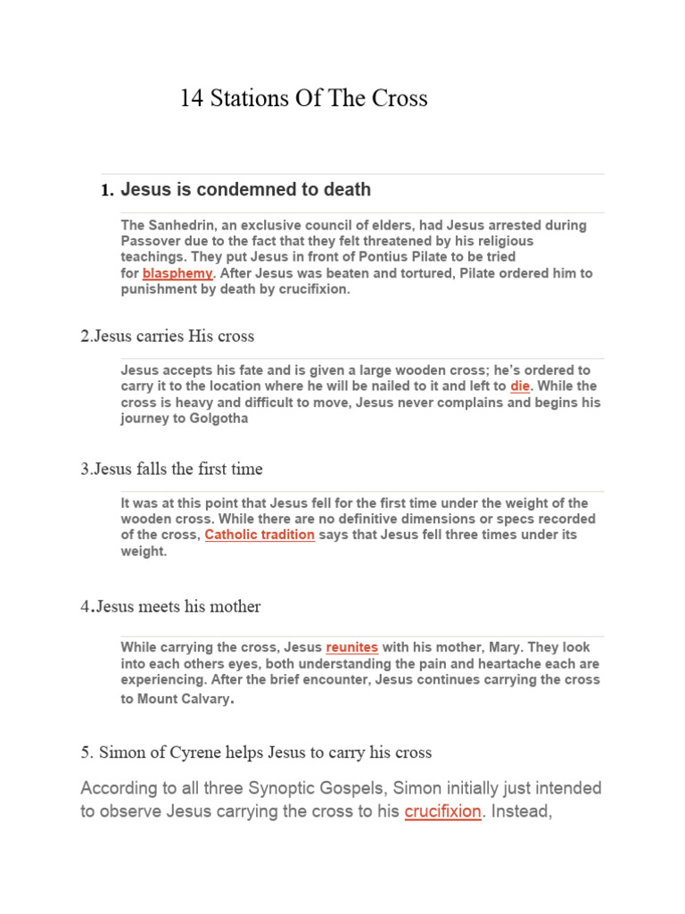 14 Stations of The Cross | PDF | Jesus | Crucifixion