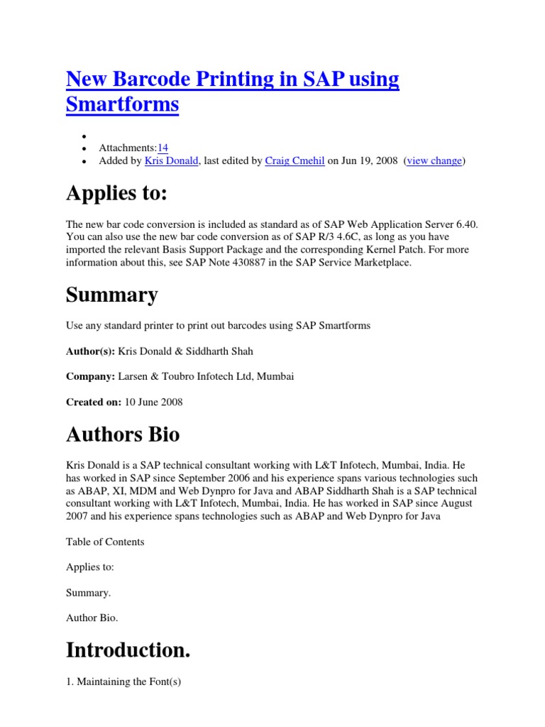 New Barcode Printing in SAP Using Smart Forms | PDF | Barcode | Tab (Gui)