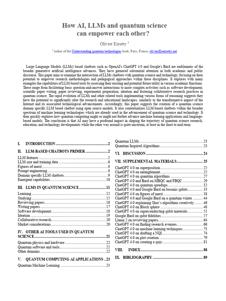 How LLMs and Quantum Science Can Empower Each Other | PDF | Artificial ...