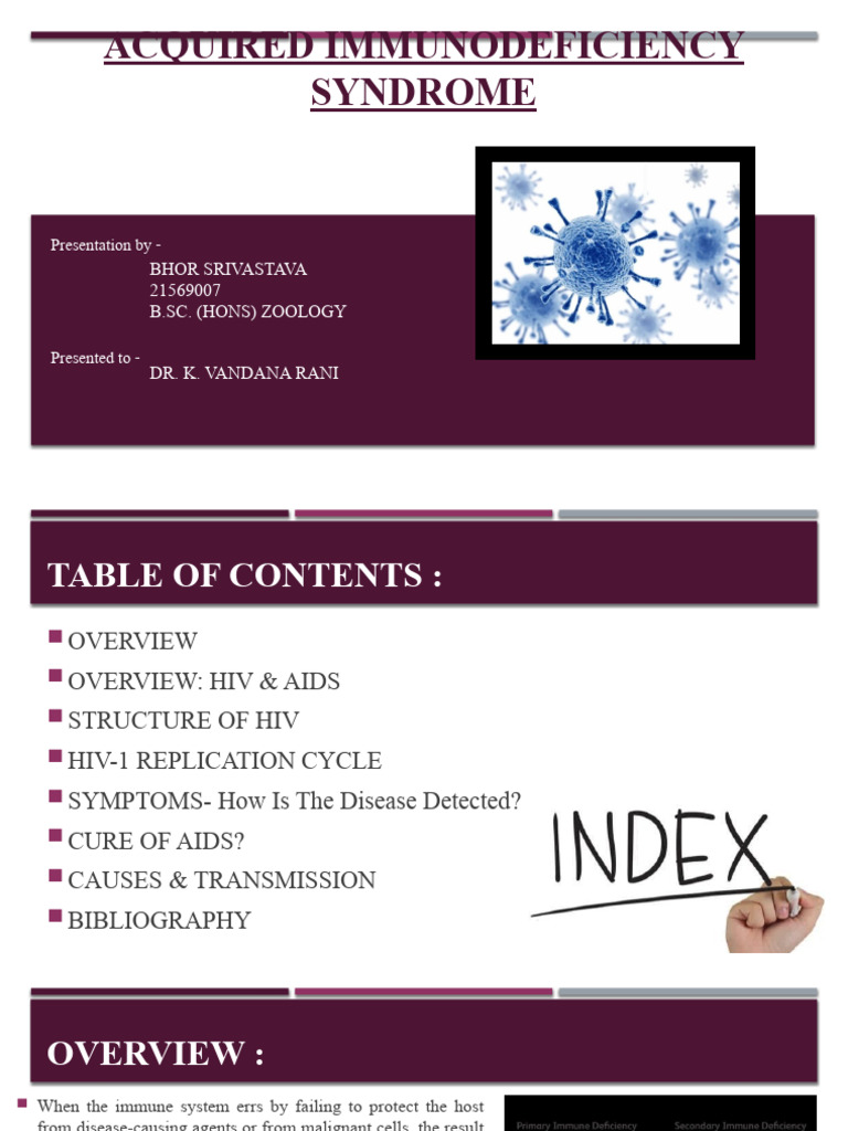 Presentation - AIDS | PDF | Hiv | Virus