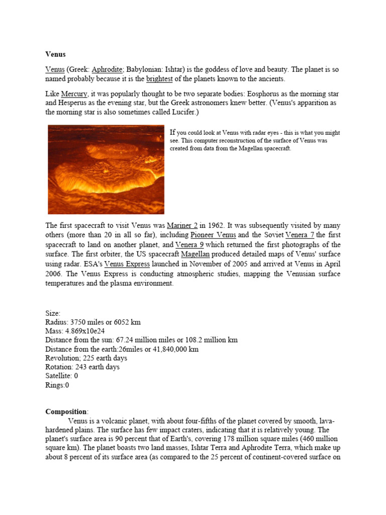 Venus 1 | PDF | Venus | Mercury (Planet)