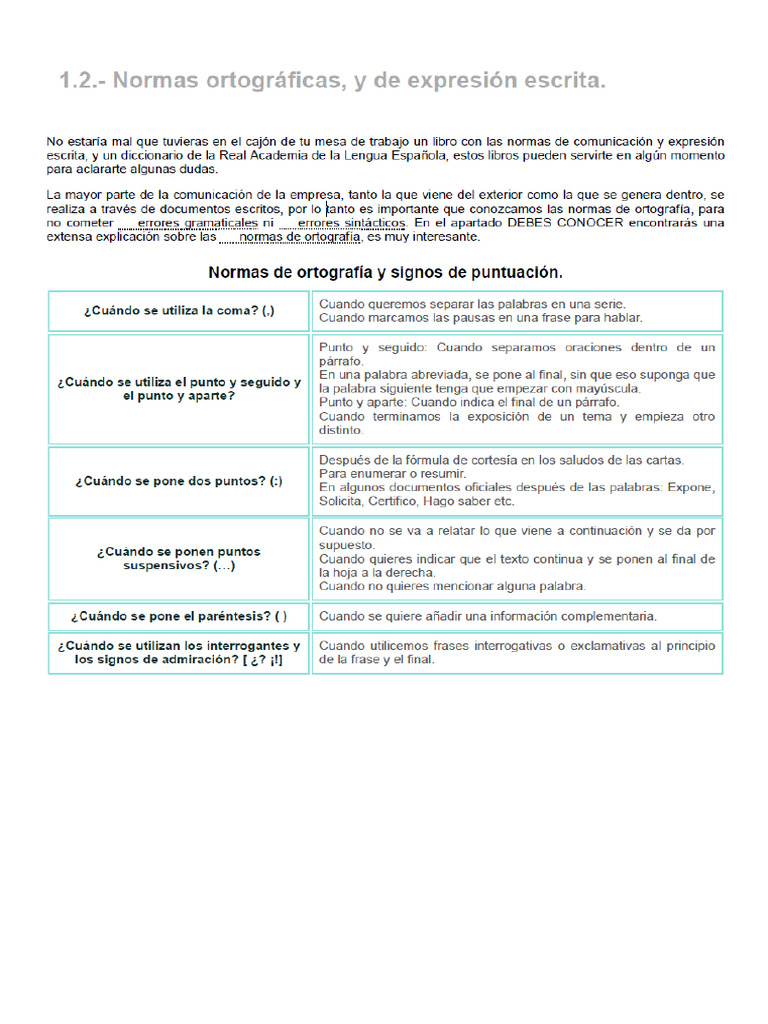 Normas de Ortografía y Signos de Puntuación | PDF