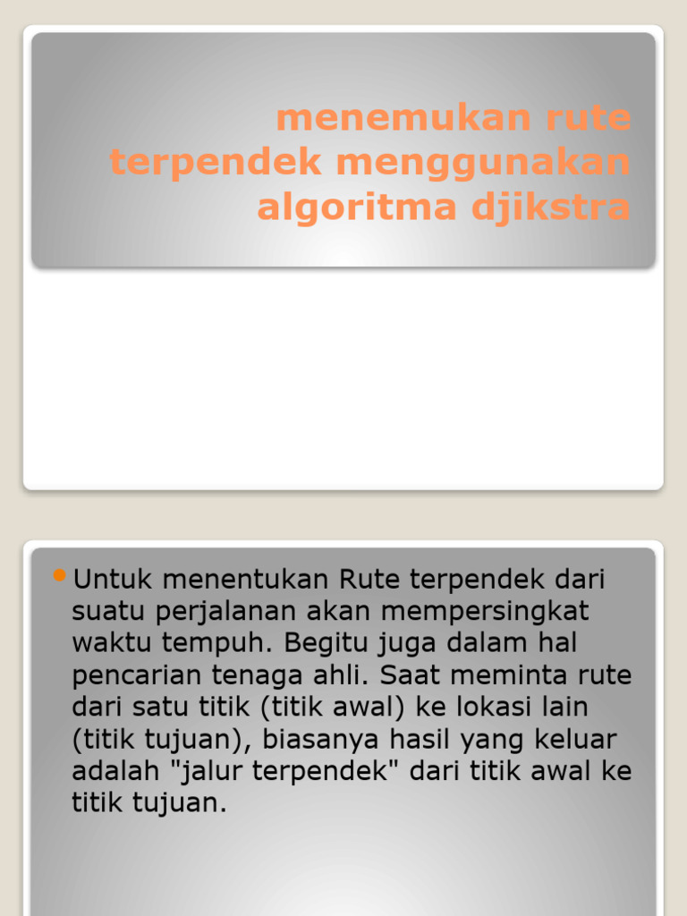 Menemukan Rute Terpendek Menggunakan Algoritma Djikstra | PDF