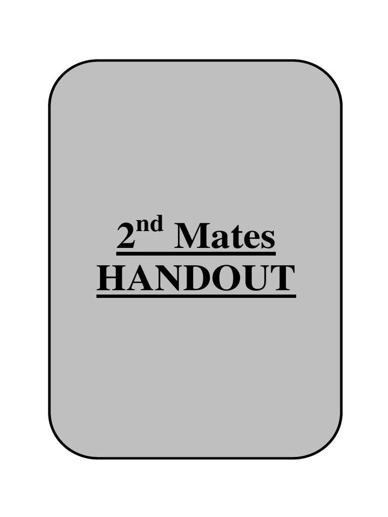 2nd Mates Handout ARI F3 Safety | PDF
