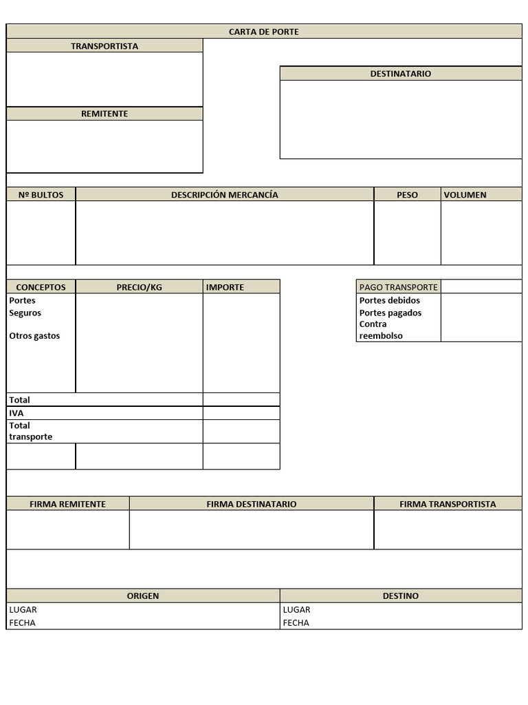 Carta de Porte | PDF