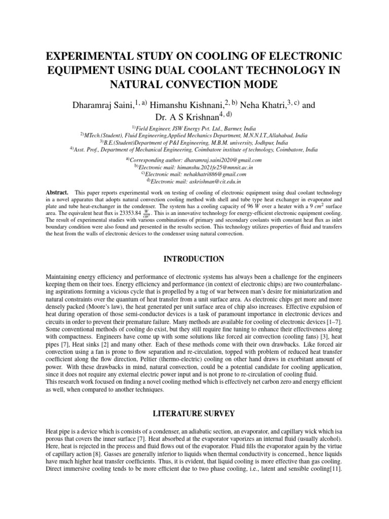 Electronic Equipment Cooling Novel Technique By Natural Convection Pdf
