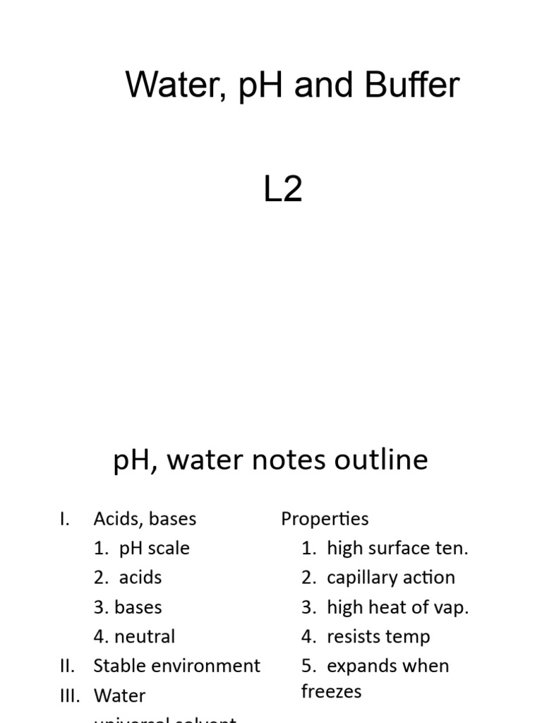 L2. Water PH Buffers . | PDF | Ph | Buffer Solution