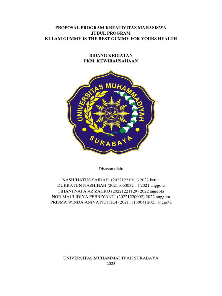3486-Proposal PKMK NASHIHATUS | PDF | Kesehatan Holistik
