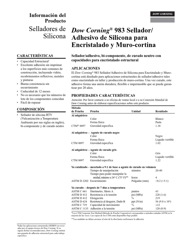 Silicona Dow Corning 983 | PDF | Silicona | Sector secundario de la ...