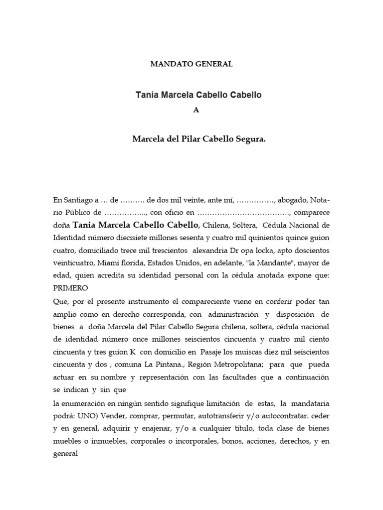 Mandato General | PDF | Póliza de seguros | Cheque