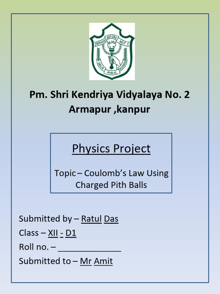 For Class 12 Students Pratical - Coulomb-s-Law | PDF | Electric Charge ...