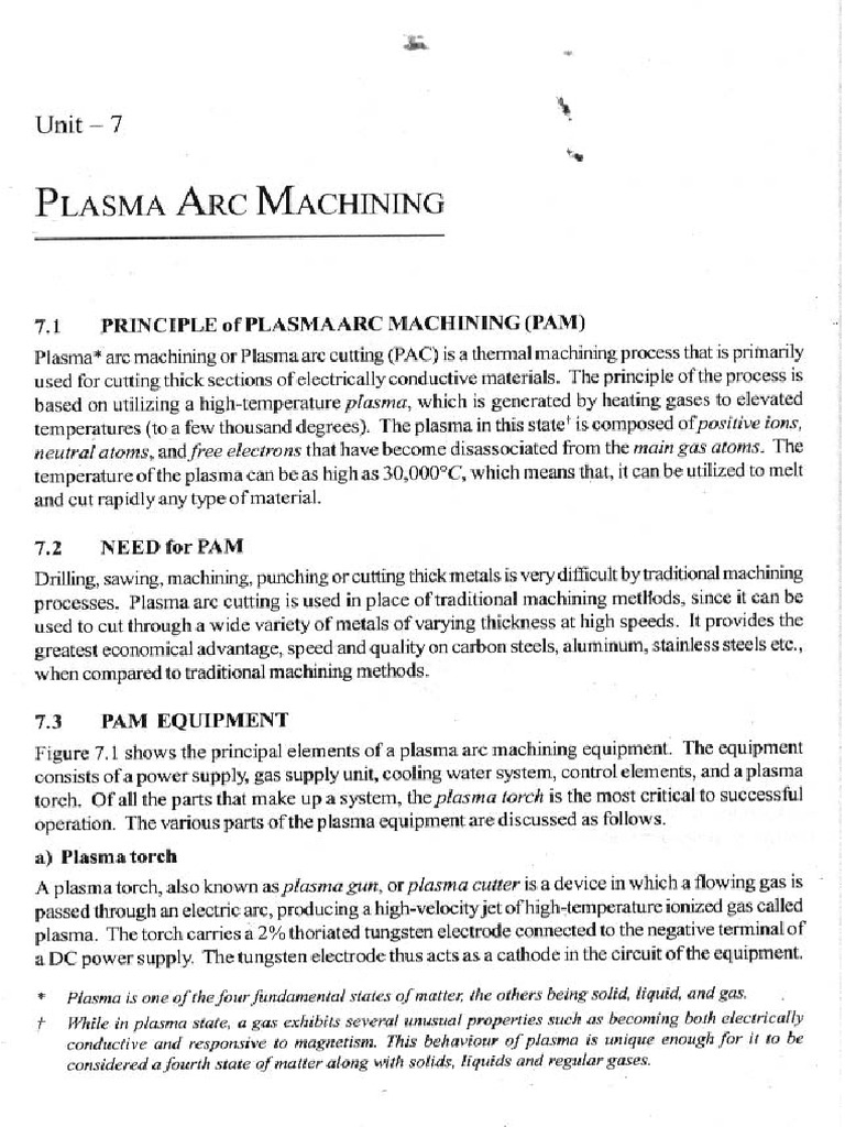 Plasma Arc Machining | PDF
