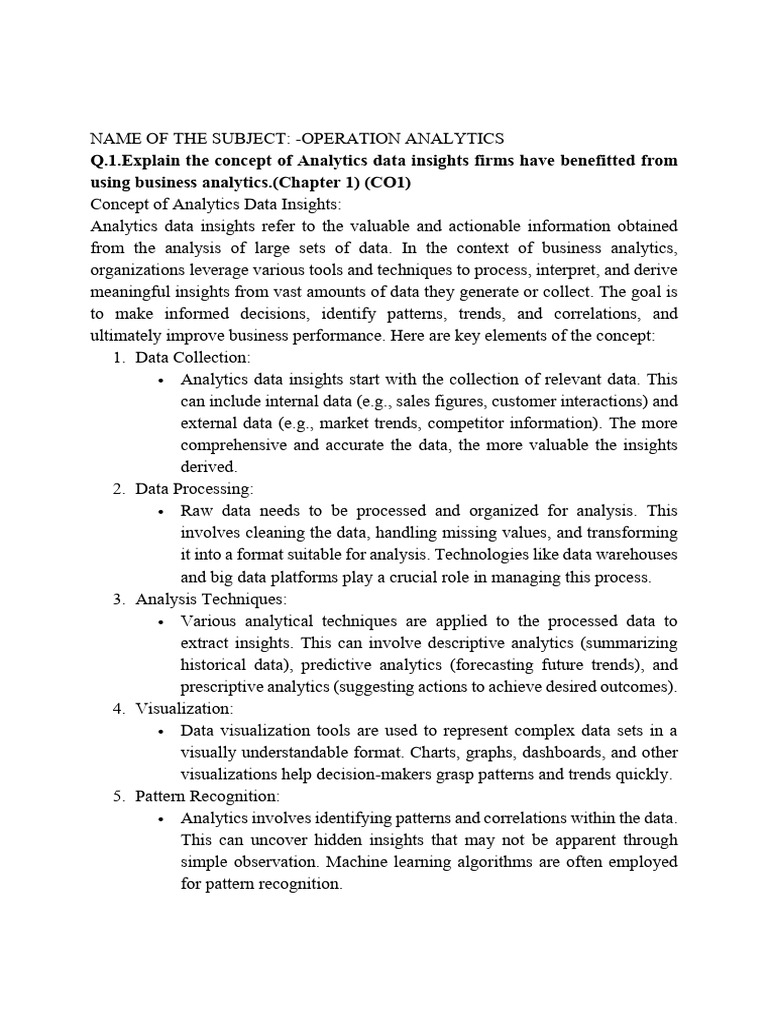 Operation Analytics Pdf Analytics Supply Chain Management