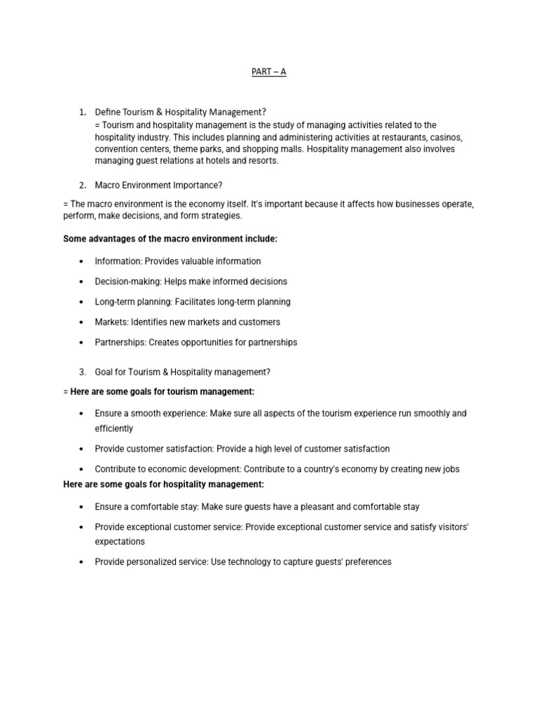 Tourism & Hospitality Management - Answers | PDF | Marketing | Tourism
