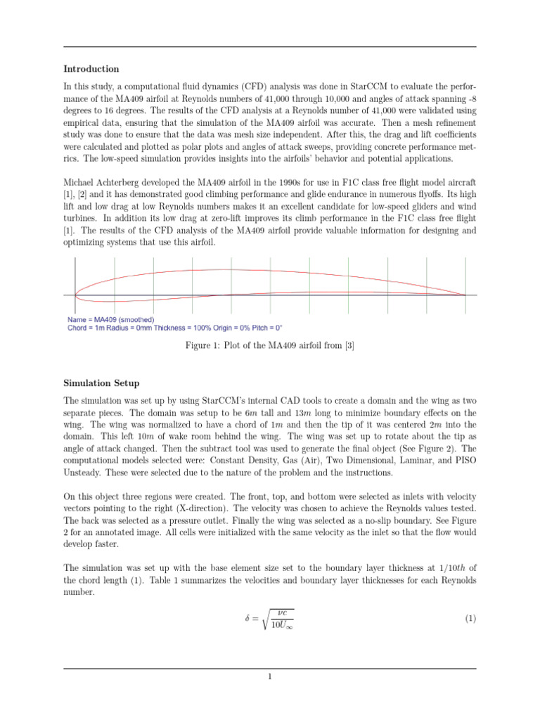 MA409 Airfoil Simulation | PDF | Computational Fluid Dynamics | Boundary Layer