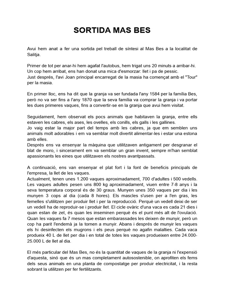 Sortida Mas Bes | PDF