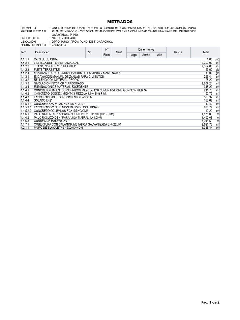 03 Metrados Seale | PDF | edificio | Diseño