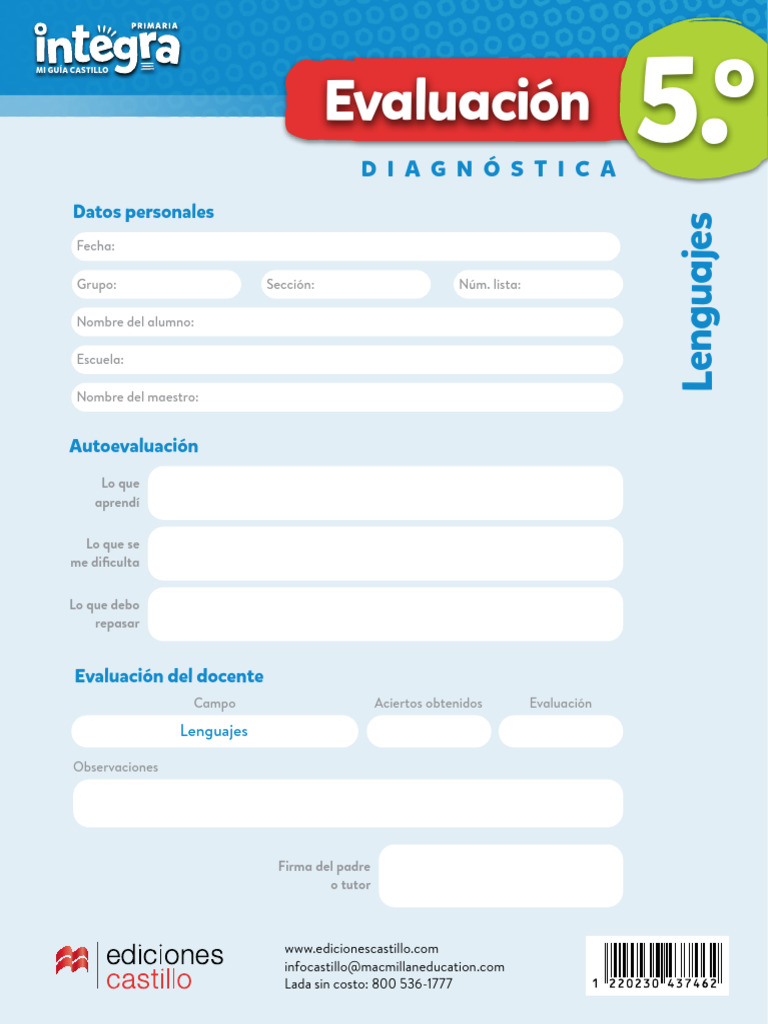Integra 5 Cuaderno Evaluacion Diagnostica | PDF | Respiración | México