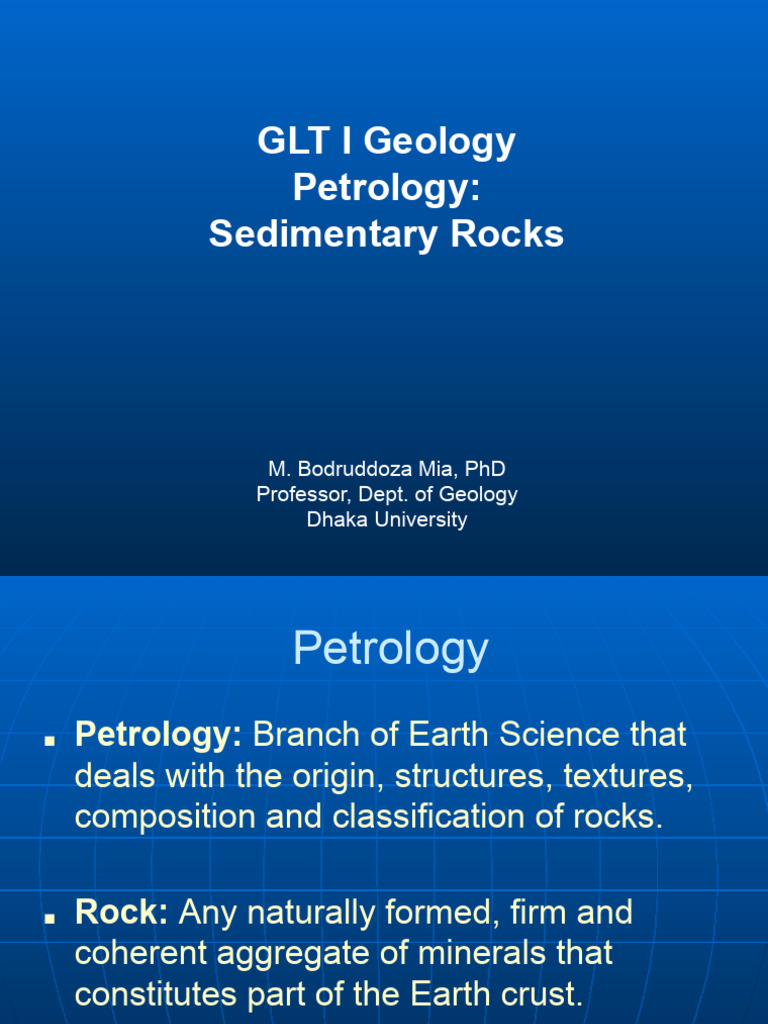 Lecture - Sedimentary Rocks - MBM | PDF | Sedimentary Rock | Clastic Rock