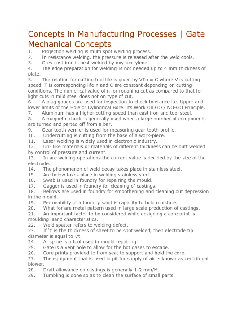Basic Concepts in Manufacturing Processes | PDF | Welding | Construction