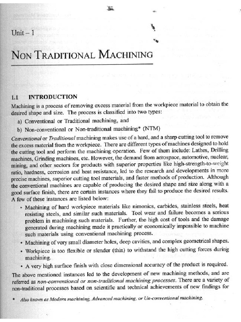 Non Traditional Machining | PDF