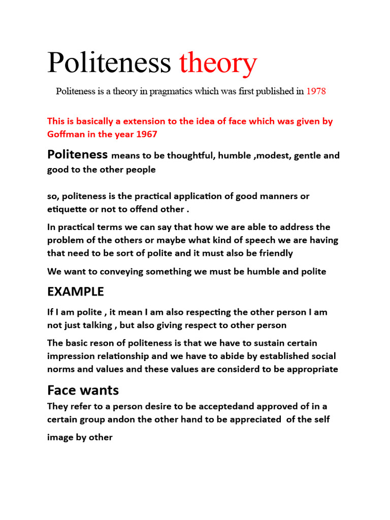 Politeness Theory | PDF