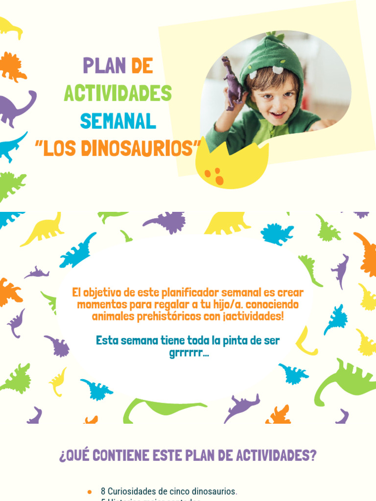 Actividades Semanales de Dinosaurios | PDF | tiranosaurio