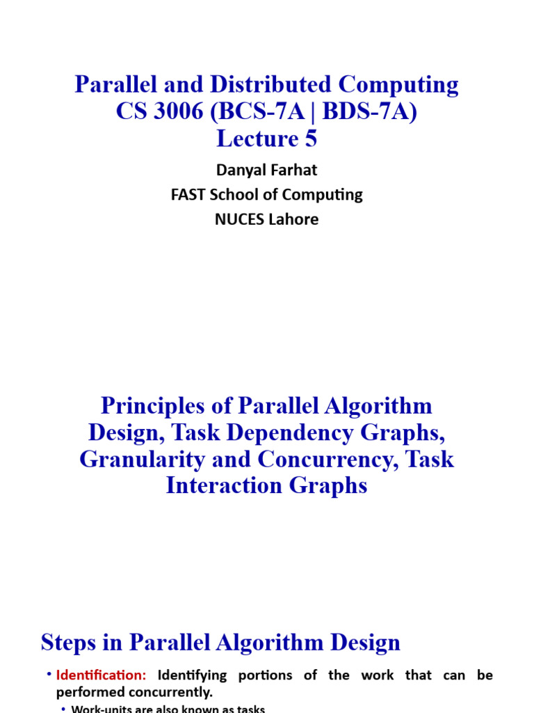 Lecture 5 Principles of Parallel Algorithm Design | PDF | Parallel ... Lecture 5 Principles of Parallel Algorithm Design | PDF | Parallel ...