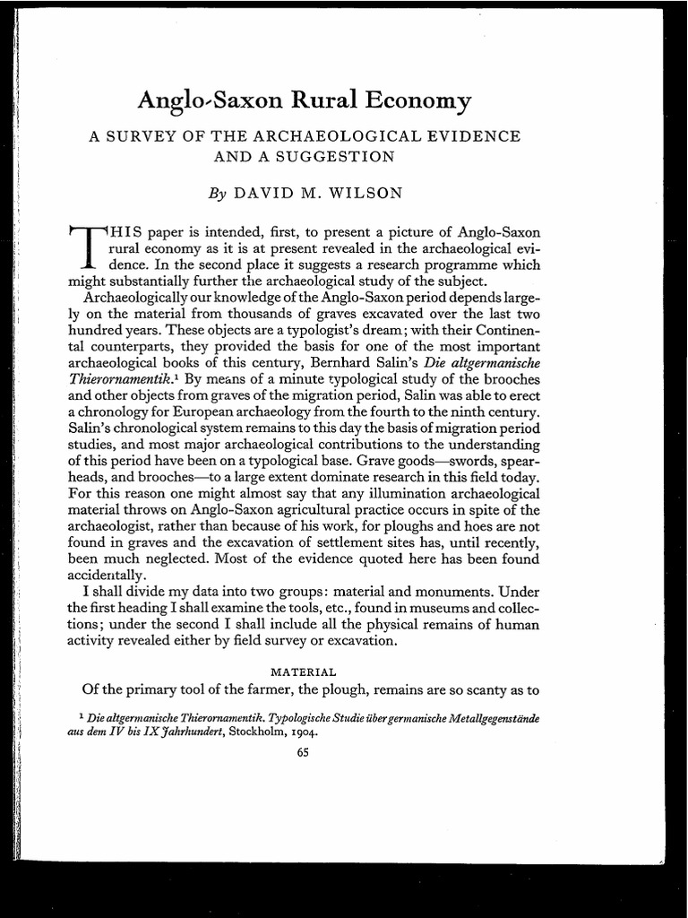 Anglo Saxon Rural Economy | PDF