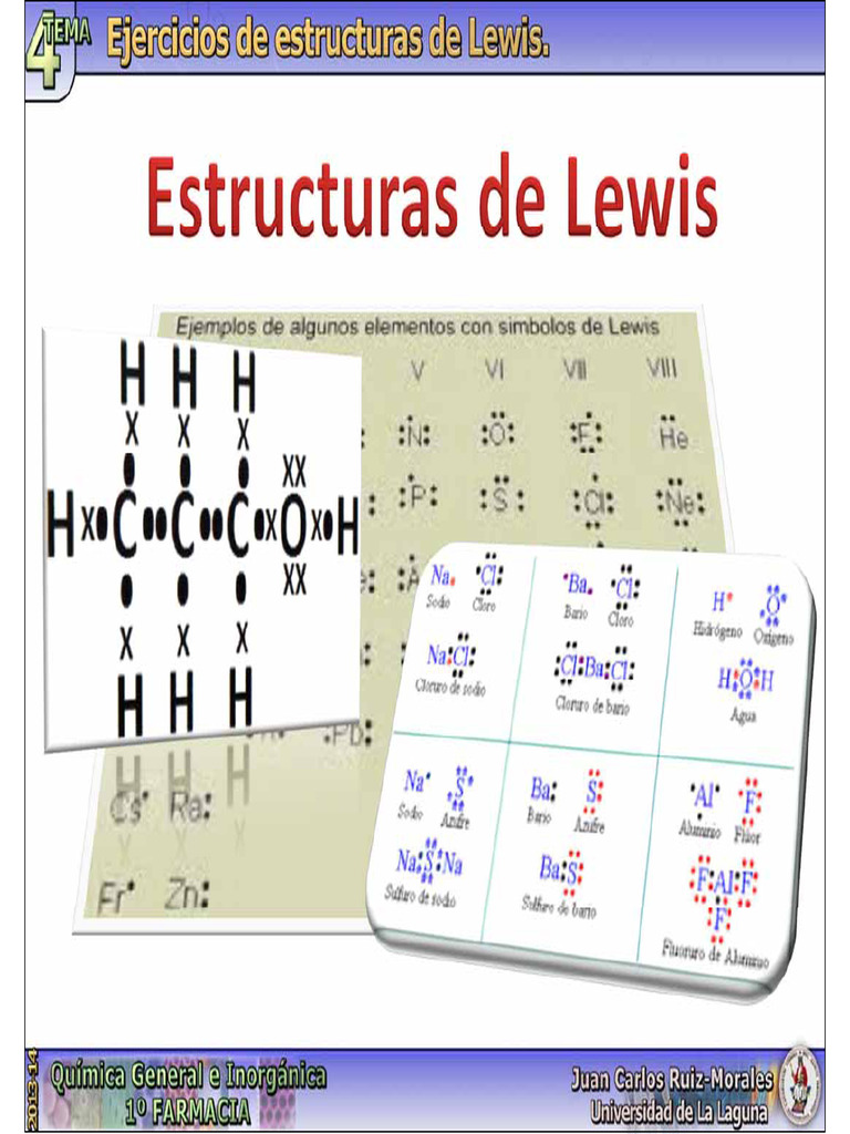 Ejercicios Resueltos Lewis 1º Farmacia | PDF | Enlace químico ...