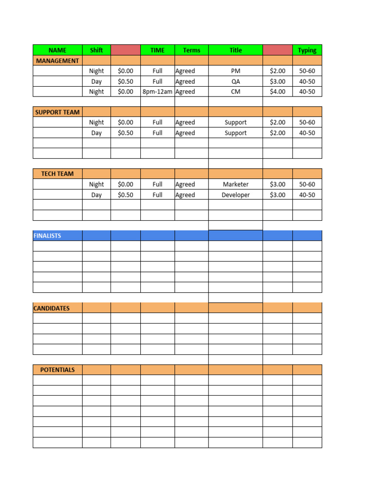 Salary Matrix Sample | PDF | Computing | Human Communication