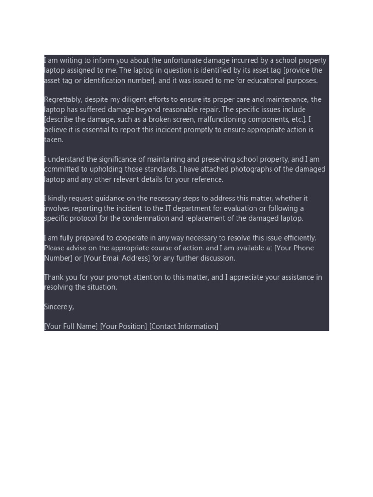 Condemn Laptop Letter | PDF