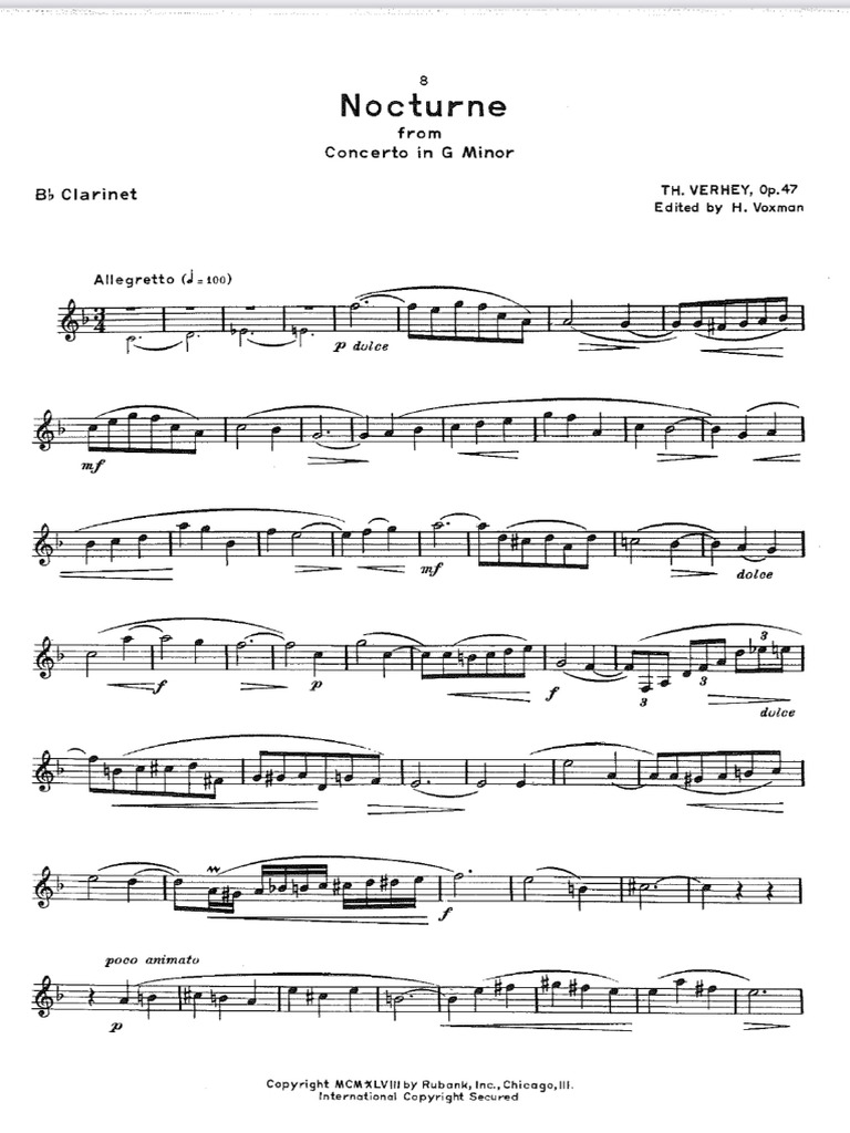 NOTTURNO Verney Clarinet | PDF