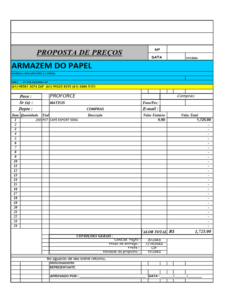 Proposta Excel 2023 | PDF