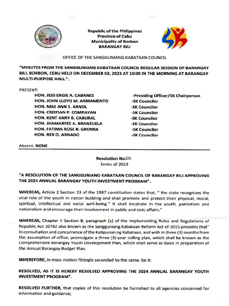 Reso Approved ABYIP | PDF