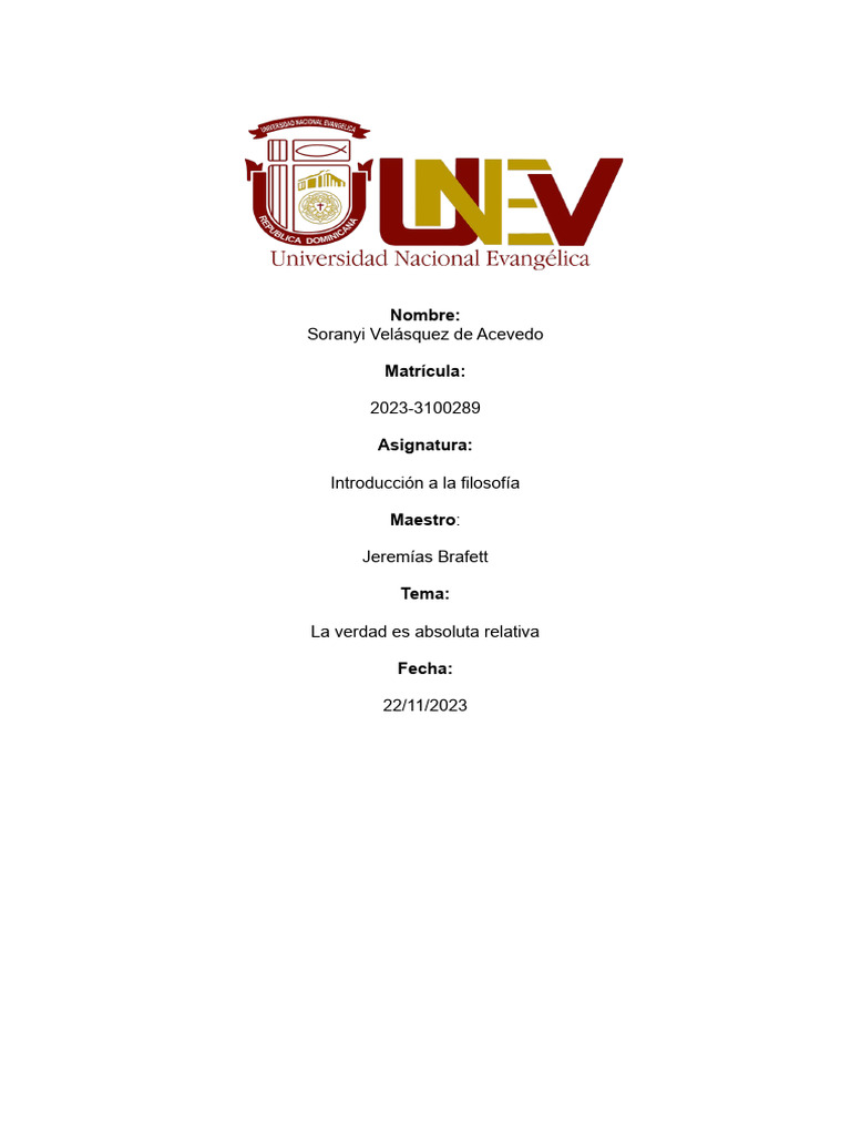 La verdad: ¿absoluta o relativa? | PDF | Verdad | Relativismo