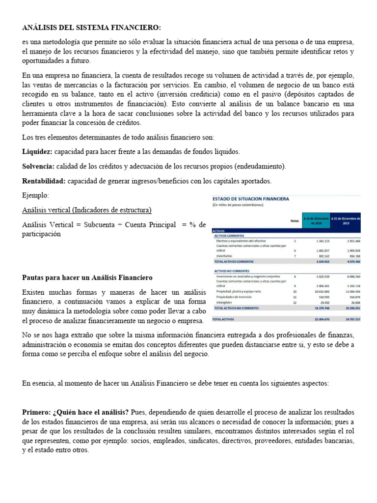 Análisis Del Sistema Financiero | PDF | Economias | Servicios financieros