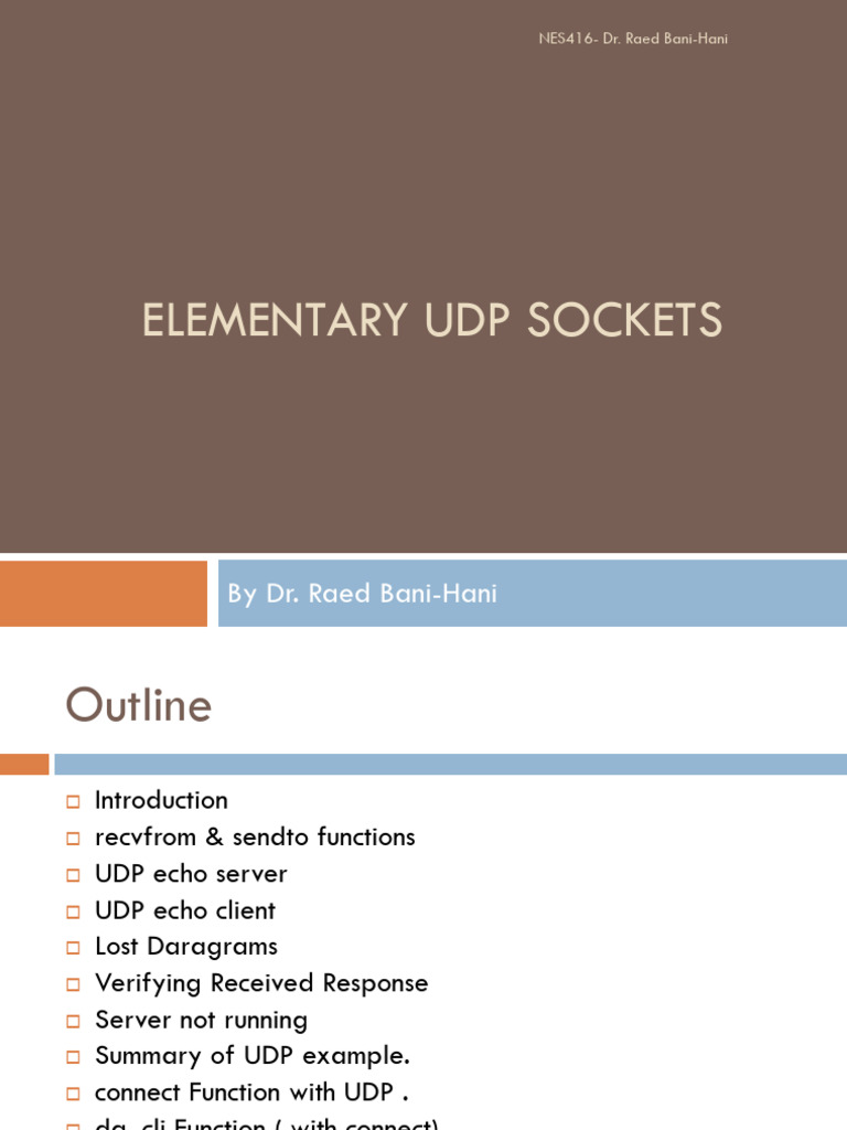 Npc08 Updated Elementary Udp Pdf Network Socket Port Computer Networking