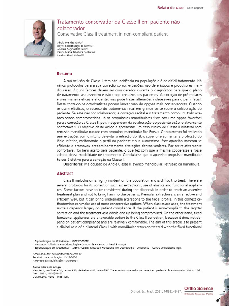 Tratamento Conservador Da Classe II em Paciente Não-colaborador ...