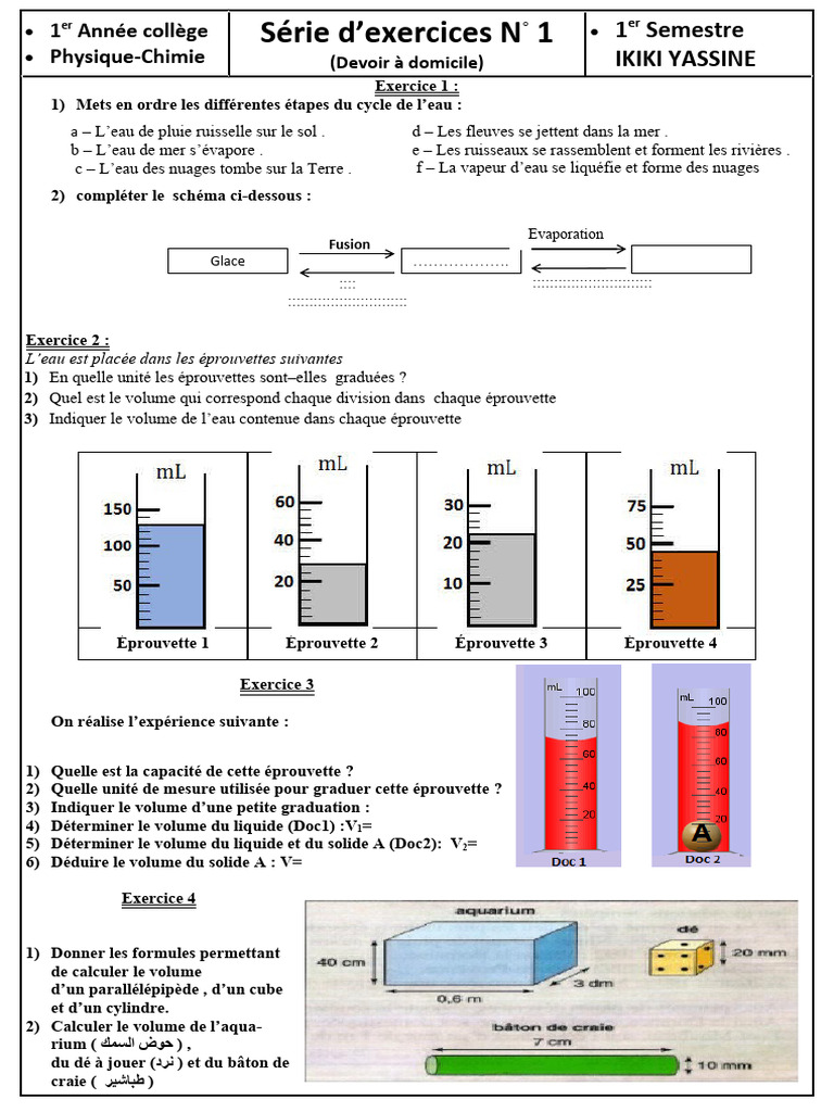 01 Les Etats Physiques de La Matiere | PDF | Sciences et mathématiques