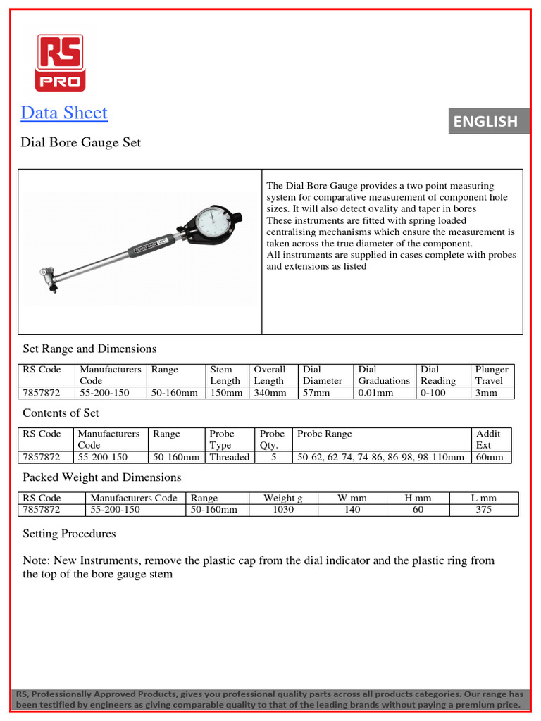 Dial Bore Gauge Calibration Guide | PDF